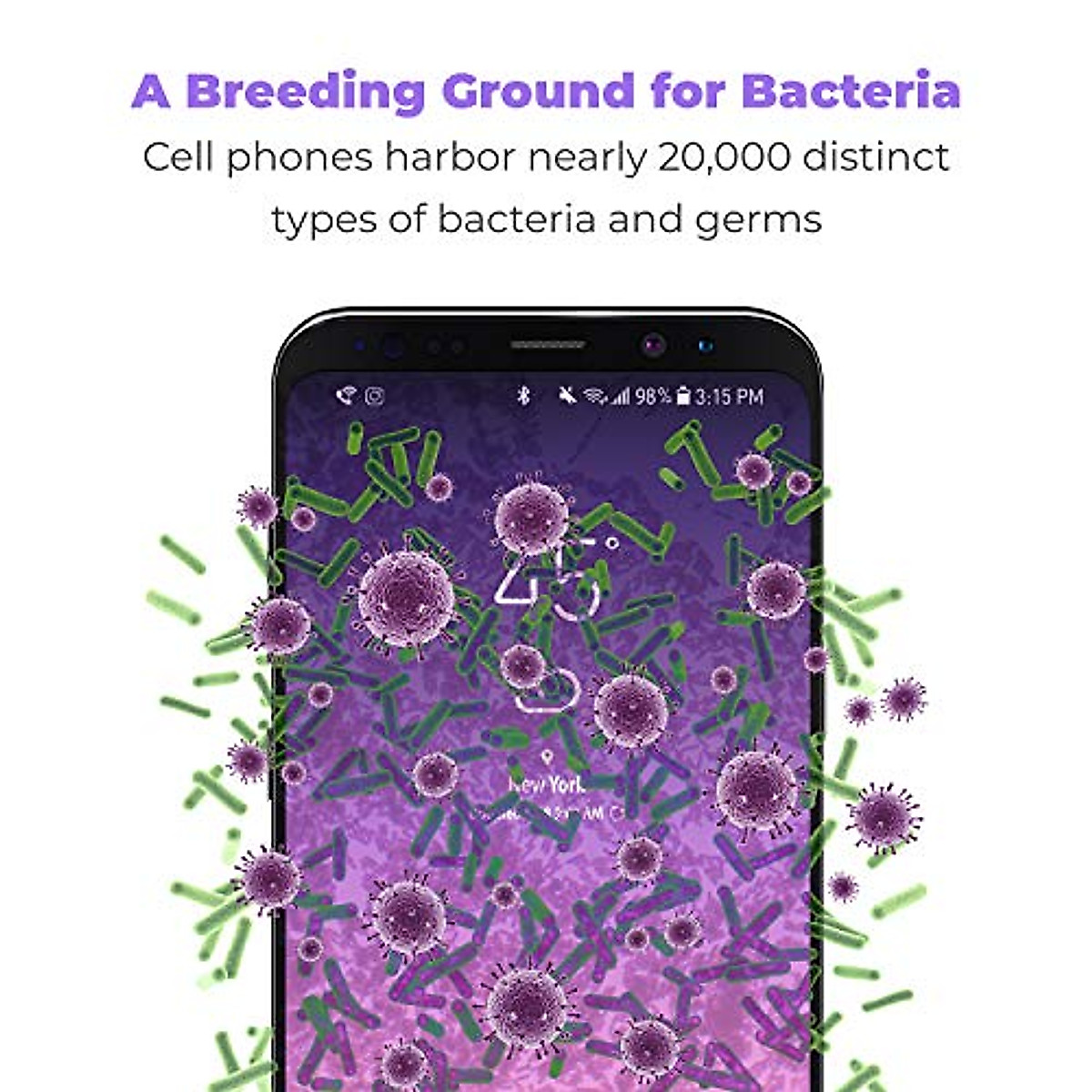 Homedics UV Clean Phone Sanitizer, UV Light Sanitizer, Fast Germ Sanitizer for Cell Phone, Makeup Tools, Credit Cards, Keys, Glasses, Kills 99.9% of Bacteria & Viruses, Red