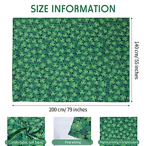 Tatuo St Patrick's Day Tablecloth Spring Rectangle Clover Tablecover Shamrock Tablecloth Green Leaves Table Runner for St Patrick's Day (Shamrock,55 x 78 Inch)