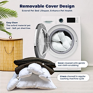 Miguel Outdoor Waterproof Cat Bed with Side, Oxford Durable Dog Bed for Small Dog Easy Clean, All Weather Rectangle Medium Pet Bed Bolster Tough Puppy Bed Scratch Resistant Removable Cover, 25 inches