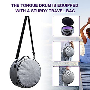 Ranch Steel Tongue Drum 12 Inches 11 Notes Handpan Drum C Key Percussion Instrument Hand Drum for Beginners Easy to Learn Tank Drum with Bag, Mallets, Music Book, Note Stickers, Finger Picks