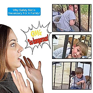 MAYbabe Netting- Banister Guard for Child, Safety Net, Rail Balcony Banister, Stair Net.Patios or Balcony Use.Safety for Indoor&Outdoor(10ft-Black-First Generation)