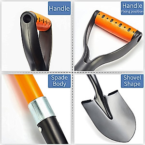 Small Garden Shovel Mini Kids Digging Shovel with Overall Length 28 inches Shovel for Digging, Beach Shovels. Gardening Tools with D-Handel