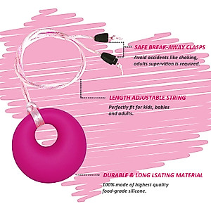 Chew Necklace for Sensory Kids Girls, Chewy Necklace Sensory Chew Toys for Adults with Autism ADHD Anxiety, Silicone Sensory Necklaces for Chewing - 3 Pack