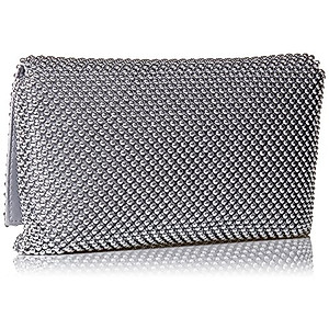 Jessica McClintock Trina Mesh Clutch, Silver