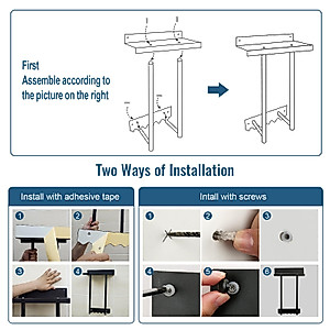 Towel Rack Wall Mounted,Bathroom Rolled Towel Holder,Adhesive Metal Black Shelf Towel Hanger,Nails Free Bath Blanket Storage,Stainless Steel Shower Hooks Towel Organizer,Home Bathroom Accessories Set