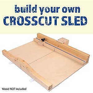 Fulton DIY Table Saw Crosscut Sled Kit with 2 UHMW Bars 2 Aluminum Tracks 1 Knob and 1 Bolt along with Full Color HOW TO BUILD YOUR OWN Crosscut Sled Guide Booklet