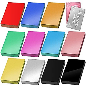 550 Pcs Metal Business Cards Engraving Aluminum Plates for Crafting Multipurpose Metal Sheets for Crafting 0.01 Inch Thick Blank Business Cards for CNC Engraver Laser Engraving DIY Cards (Multicolor)