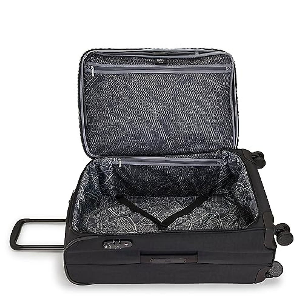 Kipling New Youri Spin Medium 4 Wheeled Rolling Luggage Black Noir