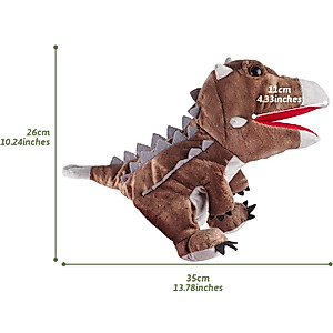 Omoojee Plush Dinosaur Hand Puppets, Soft Dinosaur Toy Stuffed Puppets Gifts for Kids (2 pcs)