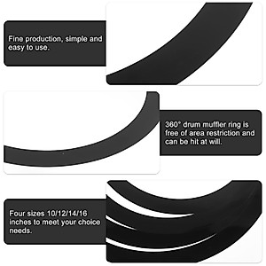 Milisten 4pcs Drum Dampener Gel Transparent Drum Dampener Soft Drum Damper Gel Pads Drum Silencers for Drums Tone Control Supplies Black, 40.5X40.5X0.2CM, H19C20614EKCK