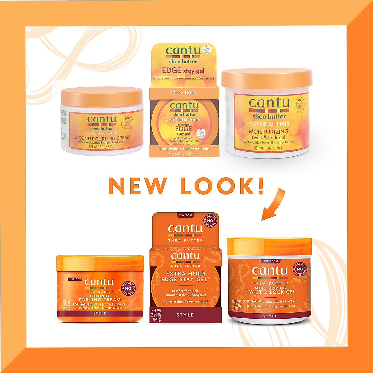 Cantu Hair Treatment Kit with Coconut Curling Cream, Edge Stay Gel, and Twist & Lock Gel with Shea Butter for Natural Hair
