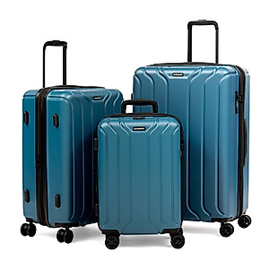 NONSTOP NEW YORK Luggage Expandable Spinner Wheels hard side shell Travel Suitcase Set 3 Piece (Teal, 3-Piece Set (20/24/28))