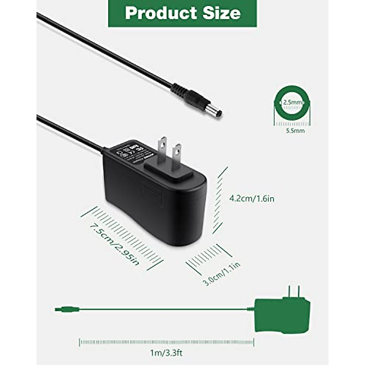 9V AC DC Adapter for Brother P-Touch PT-D210 PTD210 PT-D200 PTD200 PT-D215e PT-D200VP PTH110 PT70BM Label Maker Replacing Batteries for Brother AD-24 AD-24ES AD-20 AD-30 AD-60, JOVNO 1.6A Power Supply