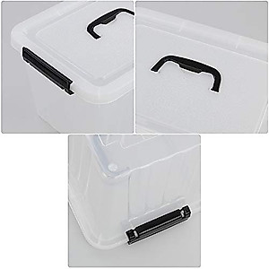 Leendines 12 Liter Clear Latching Storage Box, 4 Packs