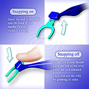 T.Smile Evolutionary Clean Dental Flossers, Kit of Refills Plus Long Handle (1 Handle + 100 Refills)