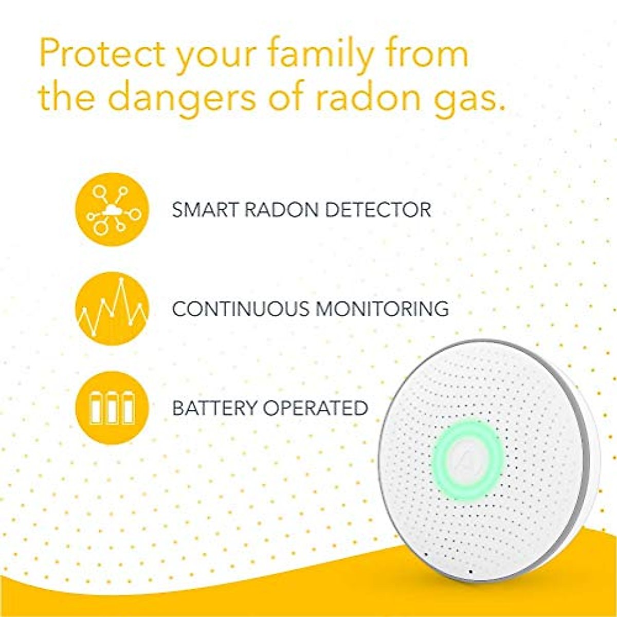 Airthings 2950 Wave Radon - Smart Radon Detector with Humidity & Temperature Sensor – Easy-to-Use – Accurate – No Lab Fees – Battery Operated - Free App