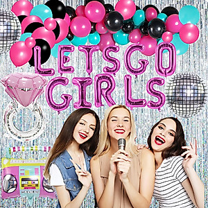 Western Cowgirl Party Decorations Let's Go Girls Bachelorette Balloon Garland Kit, Nashville Bachelorette Party Supplies for Western Disco Cowgirl Birthday Party Bachelorette Bridal Decorations