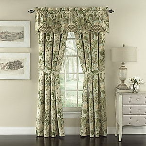 Waverly - 14916100X084MST Garden Glory-Rod Pocket Curtains for Living Room, Double Panel, 84x100, Mist
