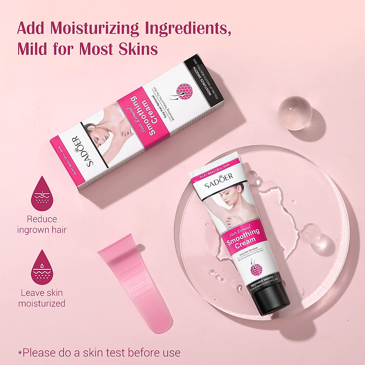 Shinowa Hair Removal Cream, Gel Painless Flawless Depilatory Cream, Gentle Soothing Hair Removal for Women Girl Arms Legs Body Underarms, Suitable for All Skin Types, 1 Pack