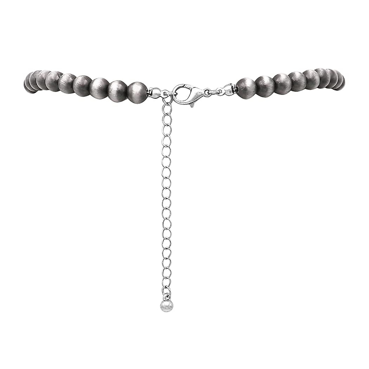 Rosemarie & Jubalee Women's Gorgeous Statement South Western Natural Semi Precious Howlite Squash Blossom Necklace Earrings Set, 27"-30" with 3" Extension (Turquoise Blue)