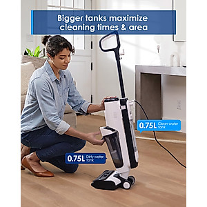 Tineco FLOOR ONE S5 Steam Corded Wet Dry Vacuum All-in-one, Hardwood Floor Cleaner Great for Sticky Messes, Smart Steam Mop for Hard Floors with Digital Display and Long Run Time