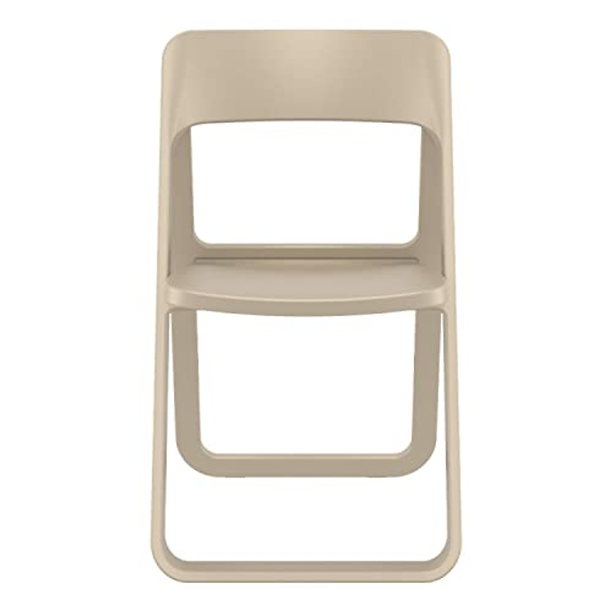 Compamia Dream Commercial Grade Folding Resin Outdoor Chair Taupe