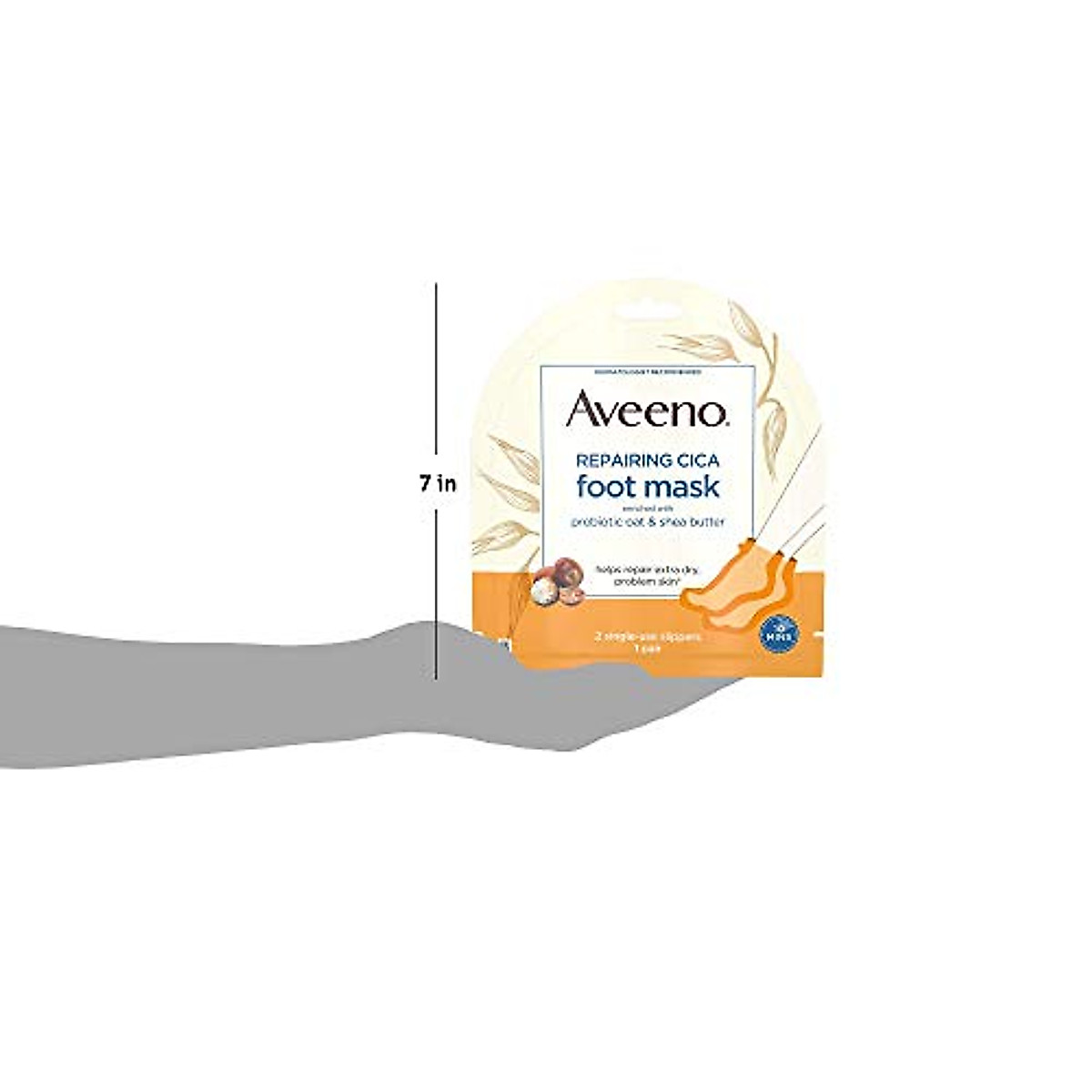 Repairing CICA Foot Mask&Hand Mask with Prebiotic Oat and Shea Butter, for Extra Dry Skin, Paraben-Free and Fragrance-Free, 1 ea