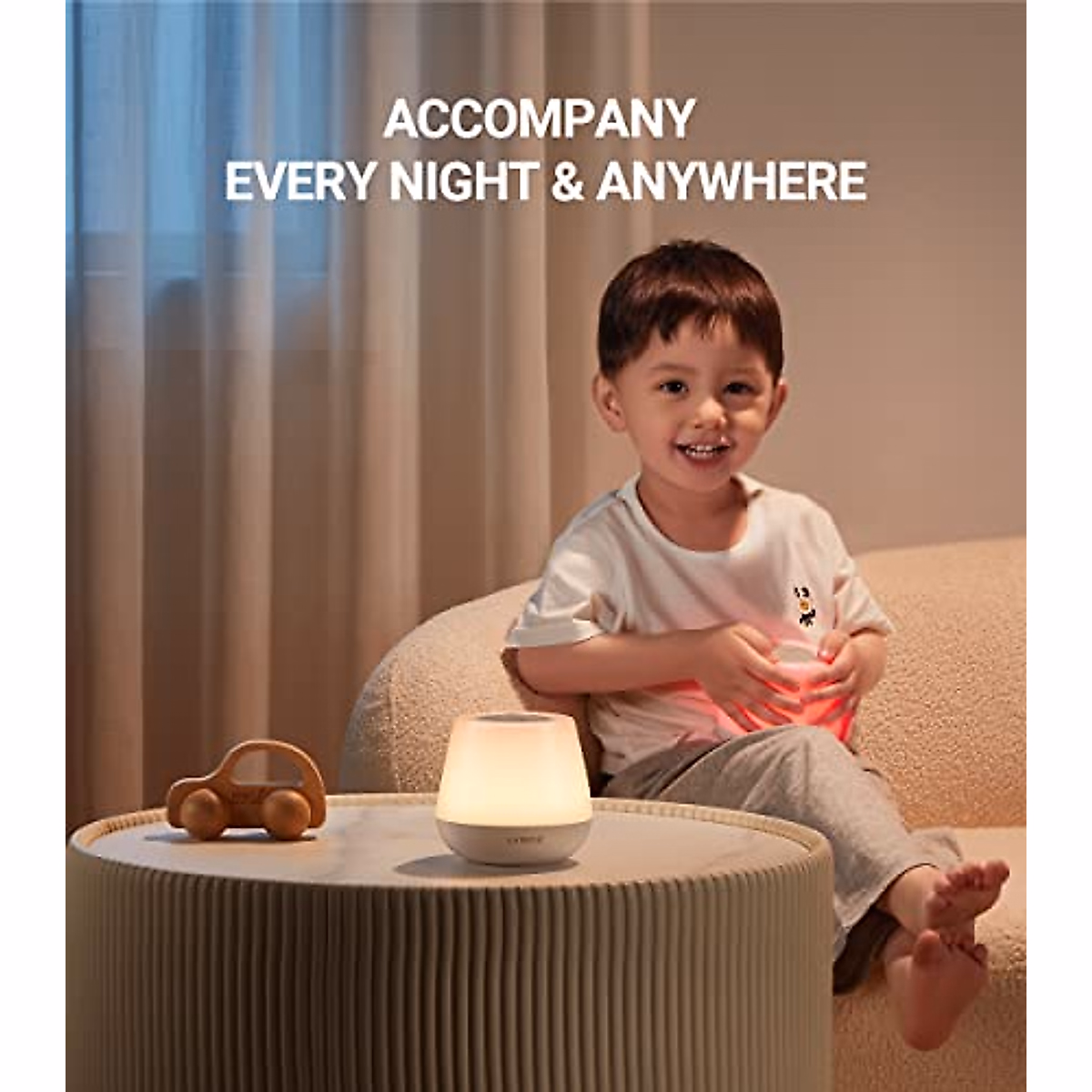 Lyridz Baby Sound Machine Night Light, White Noise Machine for Sleeping, Toddler Sleep Trainer with 24 Soothing Sounds, Time-to-Rise, Portable, 32 Lighting Effects DIY Colors, APP & Voice Control