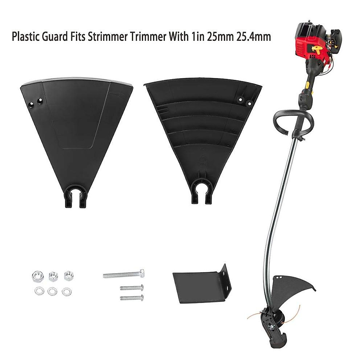 Plastic Bush Trimmer Guards Replacement Guard Fits Strimmer Trimmer with 1in 25mm 25.4mm Black