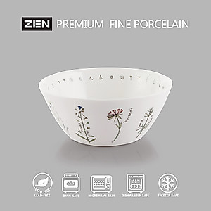 RACHEL BARKER Meadow Flower Porcelain Noodle Salad Bowls 33oz Set of 2