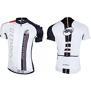 Cycling Padded Shorts Bike Shirts Full Zip Bicycle Clothing with 3 Pockets M