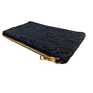 Chezi Women's Glitter Sequins Bag Small Party Evening Bag Purse Handbag (black)