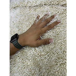 FabricEmpire 1.5'' Faux Fur Fabric Long Pile Curly Llama (Ivory) 2LB 2-Way Stretch / 60'' Wide/ by Continuous Yard