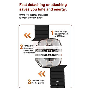 Original New DT8 Ultra+ Smart Watch Wireless Charging Temperature Heart Rate Smartwatch for Phone PK DT7 MT8 Z8 N8 Watch Ultra (Gray)
