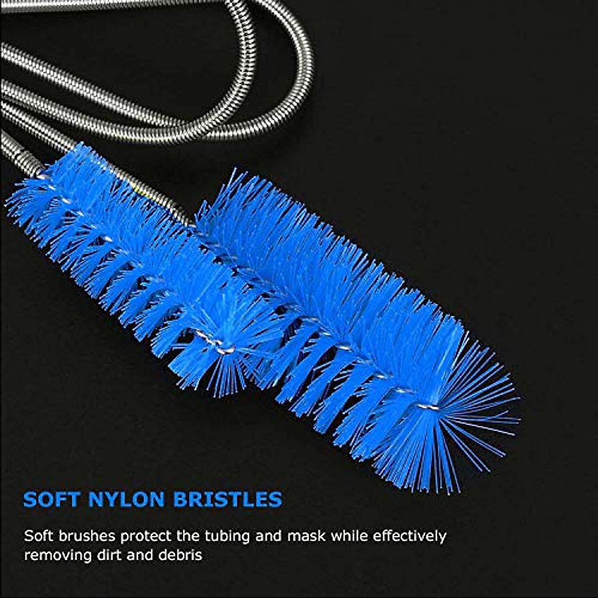 Brush Diameter 15mm 19mm -CPAP Tube Cleaning Brush-Suitable for Most CPAP Hose Type (Blue)