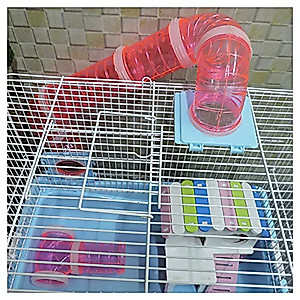 WishLotus Hamster Tunnel Pipe Fittings, 4pc 2.3 Inches Hamster Cage Tunnel Connector, Hamster Cage External Interface Accessories Hamster Cage Accessories Module (Blue, 2pc)