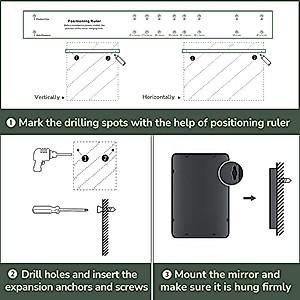 TokeShimi Gold Bathroom Mirror for Wall 36 x 30 Inch Metal Rounded Corner Rectangle Mirror Metal Frame Deep Set Design Hangs Horizontal Or Vertical