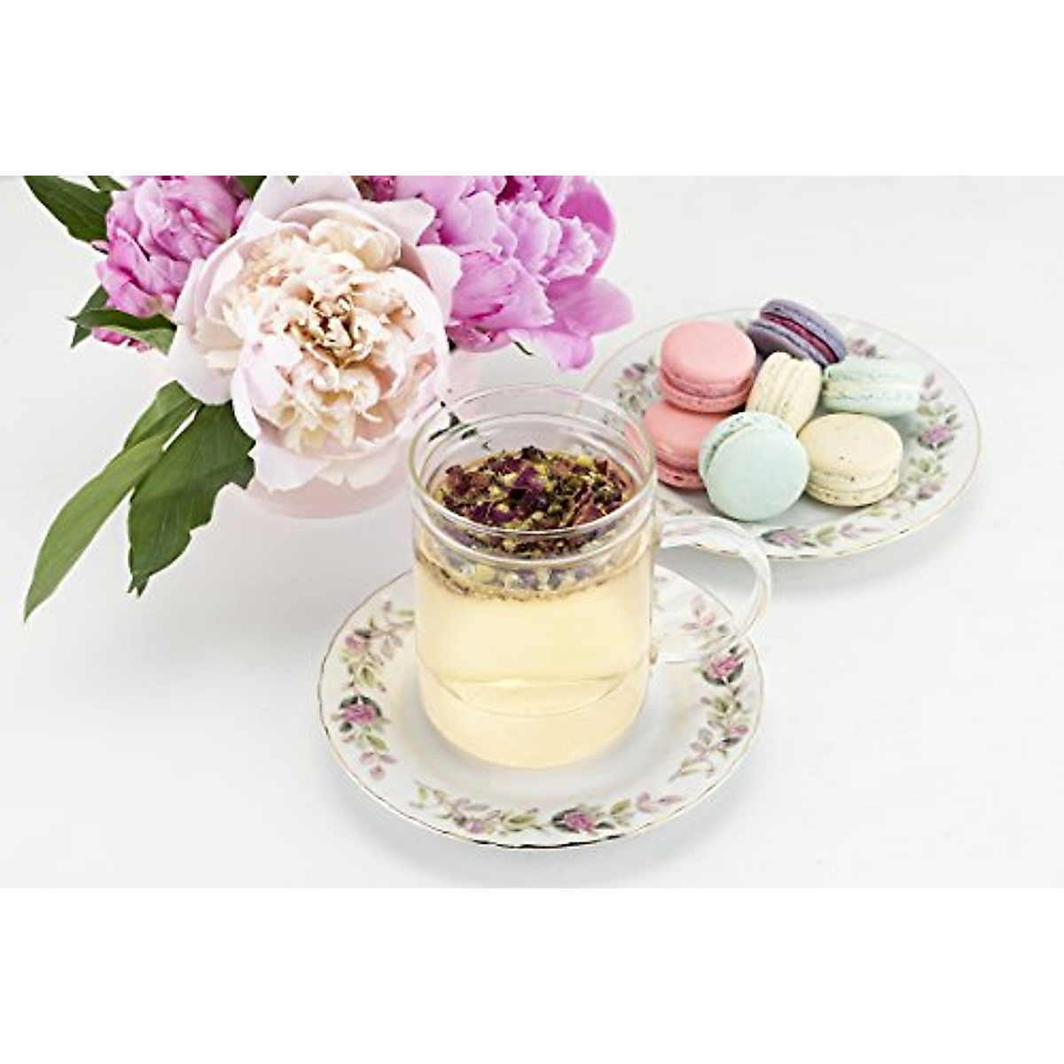 Pinky Up Blake Tea Cup with Infuser and Lid - Holds 12 ozGlass Tea Infuser Mug for Loose Leaf Tea - 12oz 3pc Set of 1