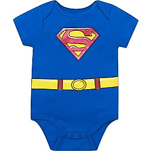 WARNER BROS Justice League Batman Superman The Flash Newborn Baby Boys 5 Pack Cosplay Costume Bodysuits Logo 3-6 Months