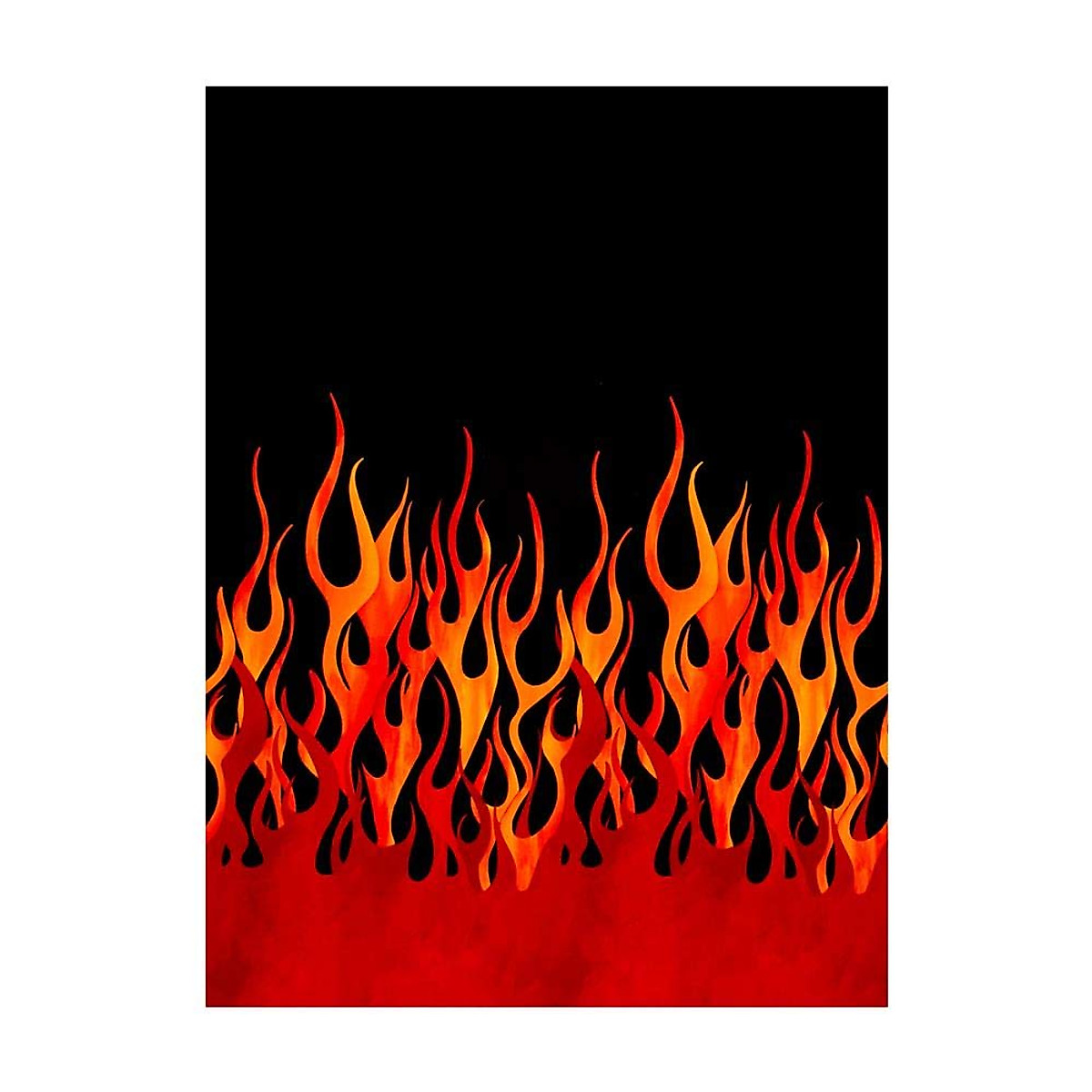 Michael Miller Flames Single Border Black, Fabric by the Yard