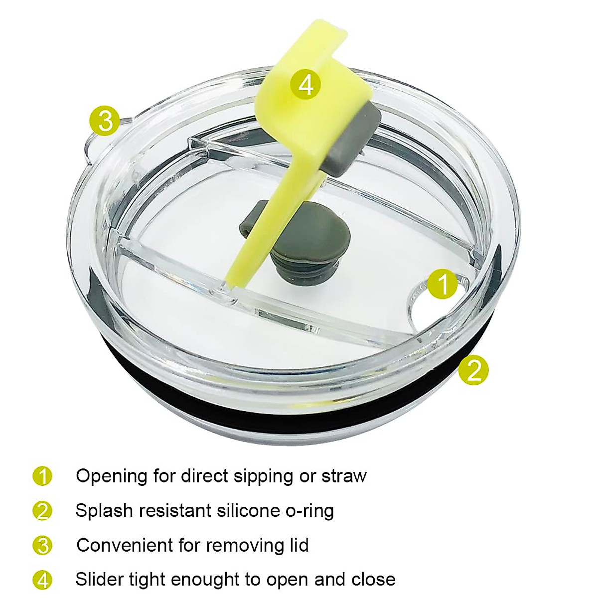 20oz Tumbler Lids Set of 3 Fit for YETI Rambler, Ozark Trail, Rtic and More, maxin Spill Proof and Splash Resistant Lids Covers（1Pink+1Blue+1Yellow）