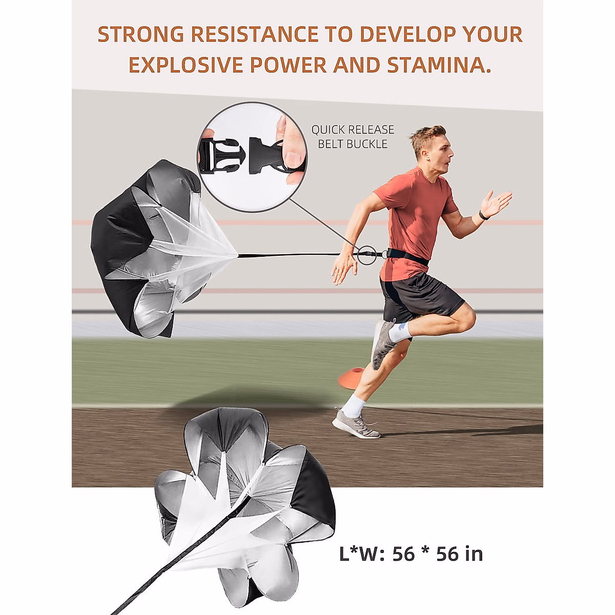 GHB Agility Ladder,Football Training Equipment Set,4 Agility Hurdles, 20 feet 12 Rungs Speed Ladder,12 Disc Cones,Resistance Parachute, Jump Rope, 5 Resistance Bands for Workout