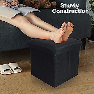 Cosaving 30 inches Folding Storage Ottoman Storage Cube Seat Foot Rest Stool with Memory Foam for Space Saving, Square Ottoman 30x15x15 inches, Teal