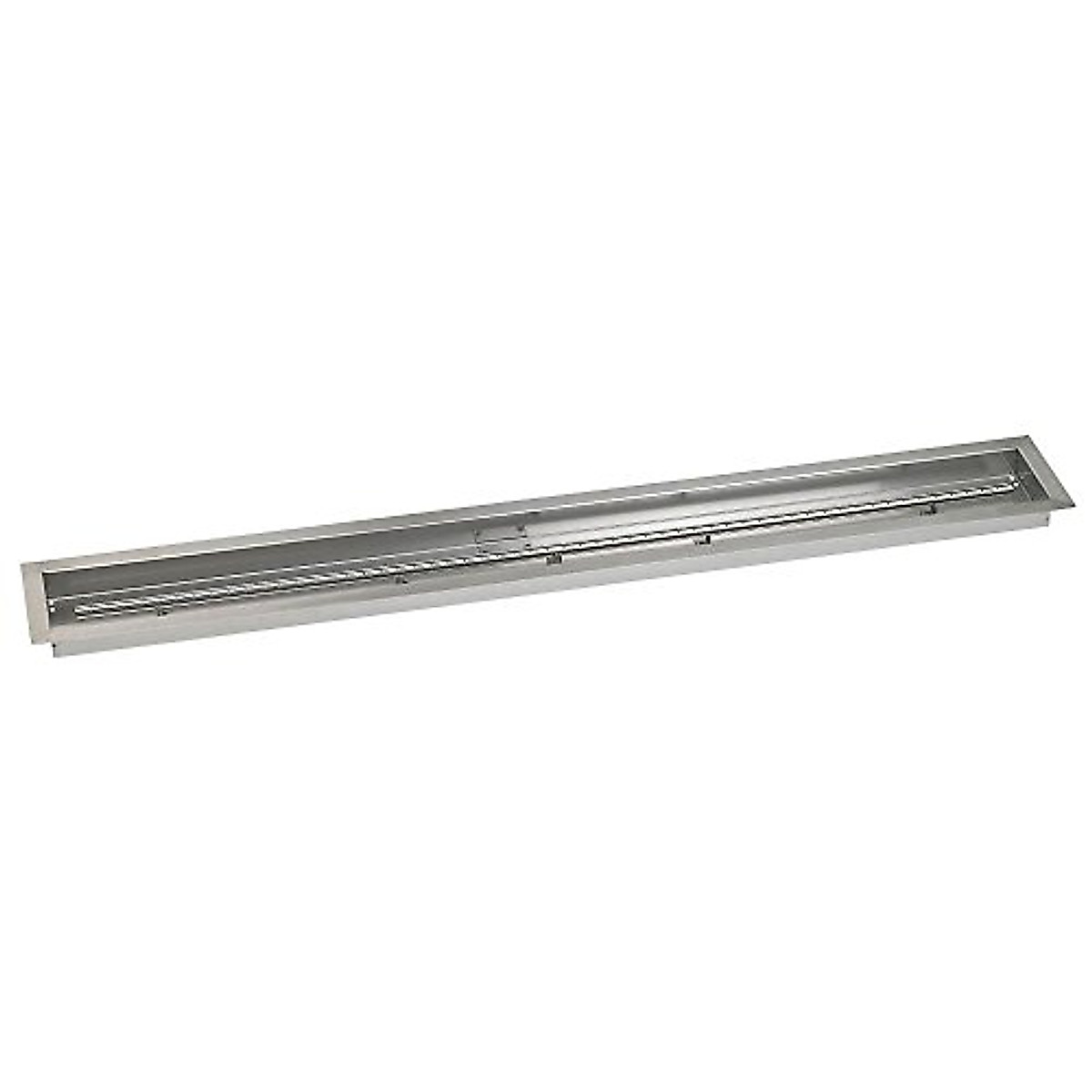 American Fireglass SS-LCBKIT-P-60 Propane 60" x 6" Linear Stainless Steel Drop-in Fire Pit Pan with Spark Ignition Kit