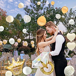 Generic Bride to be Decorations for Bridal Shower Bachelorette Party Pearly White Champagne Gold Includes Balloons Sash Cake Topper Photo Props Tablecloths and More