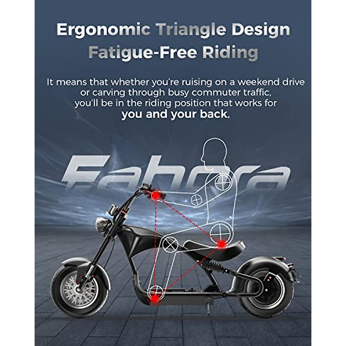Eahora DOT Approved M1P 37Mph 2000W Electric Motorcycle for Adults, 60V 30ah Lithium Battery 40Miles Electric Scooter, 12in Vacuum Tires Full Suspension for Urban Commuting, 1-2 Person