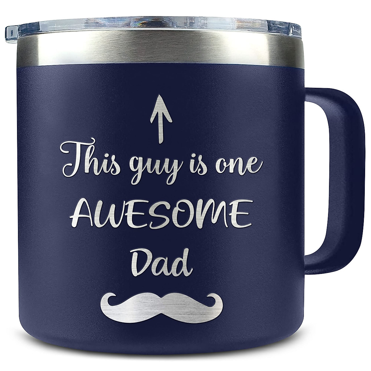 Hyturtle This Guy is One Awesome Dad Coffee Navy Mug/Tumbler 14oz Gift For Dad, Gifts For Dad From Daughter, Son, Kids - Fathers Day - Birthday, Christmas Gift Ideas For Father, Men