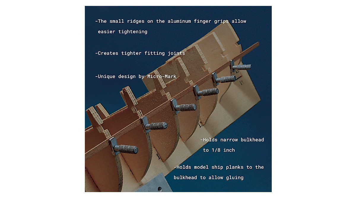 Micro-Mark 10-Piece Planking Clamp Set for Model Ships