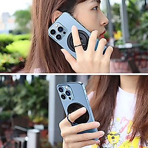 TechMatte Magnetic Phone Ring Holder (Detachable), Compatible with iPhone 14 iPhone 13 iPhone 12, Pro, Max, Mini and MagSafe Case, Wireless Charging Compatible