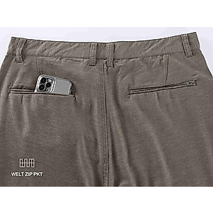 KNQR Mens Performance Quick Dry 4way Stretch Regular Fit All-Terrain Active Training Hybrid Shorts Ash Gray 40